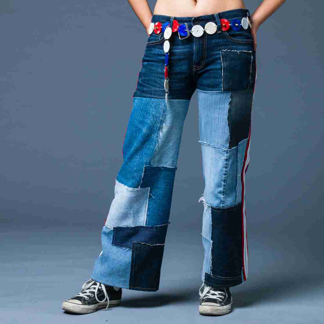 KOI FISH Painted Denim Jeans | RE.STATEMENT | The Upcycled Fashion ...