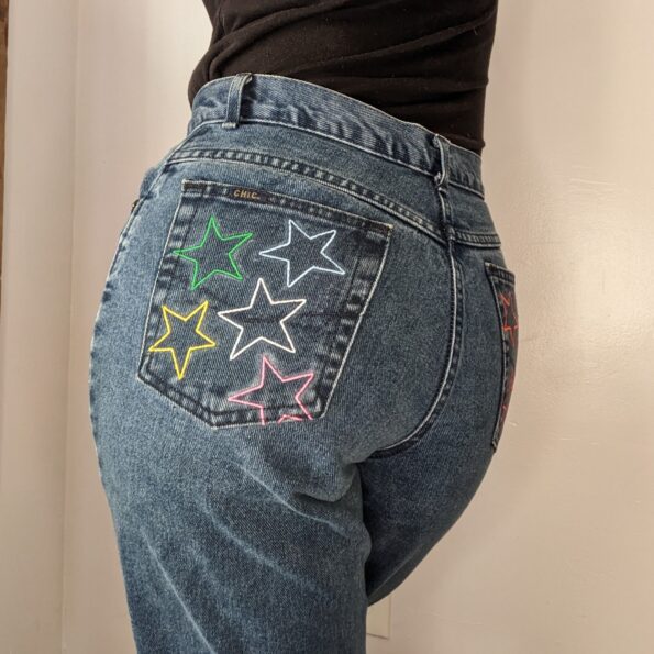 Rainbow Star Jeans | RE.STATEMENT | The Upcycled Fashion Marketplace